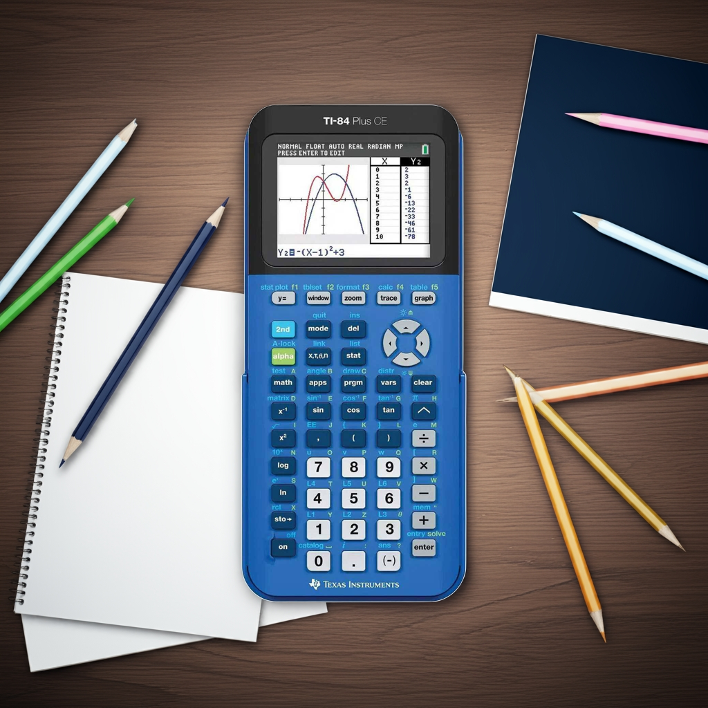 Texas Instruments TI-84 Plus CE Color Graphing Calculator, Bionic Blue