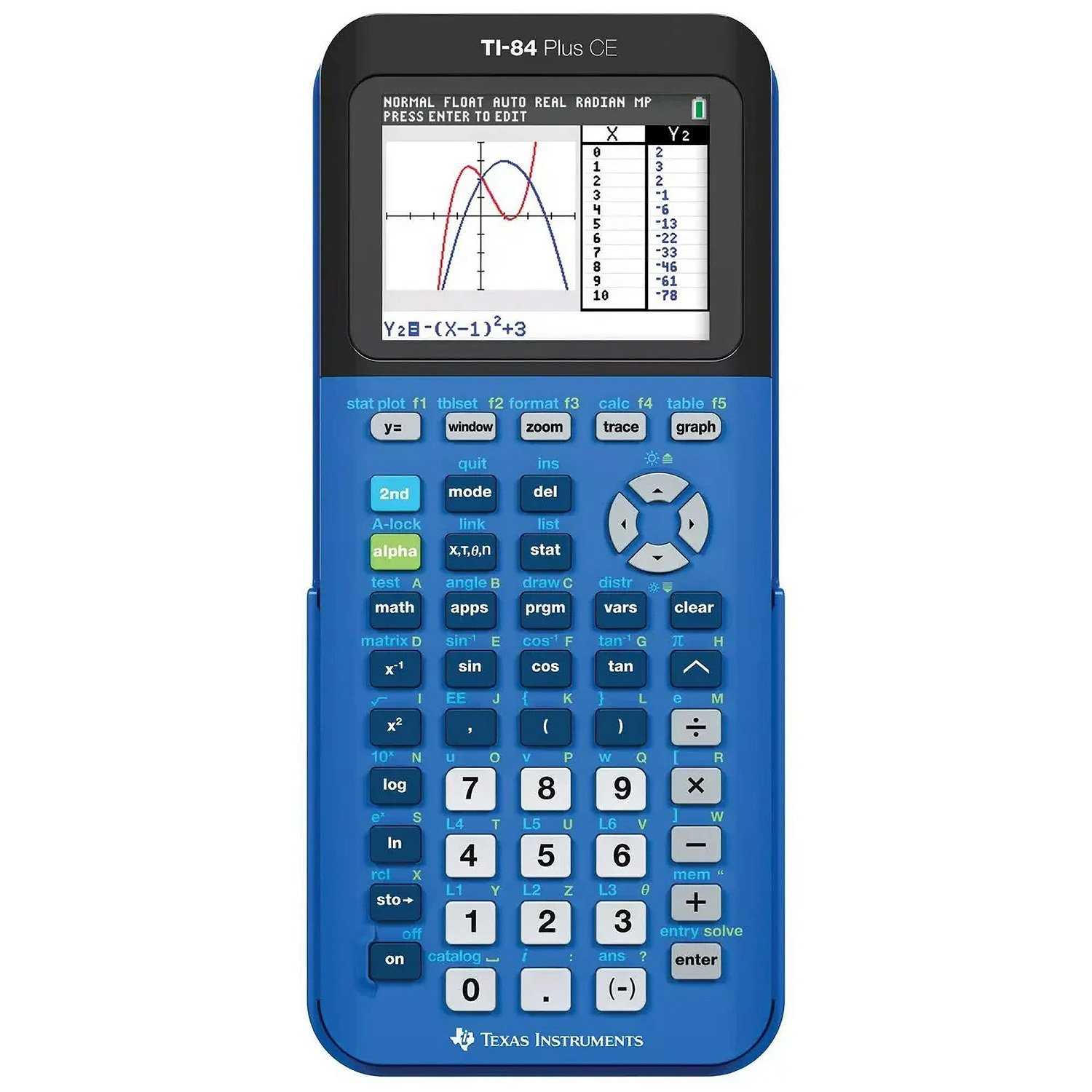 Texas Instruments TI 84 Plus CE Color Graphing Calculator Bionic Blue